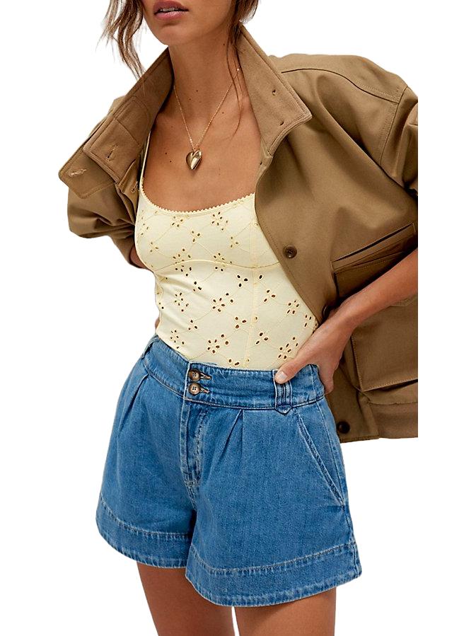 FREE PEOPLE FREE PEOPLE We The Free Marina Denim Trouser Shorts